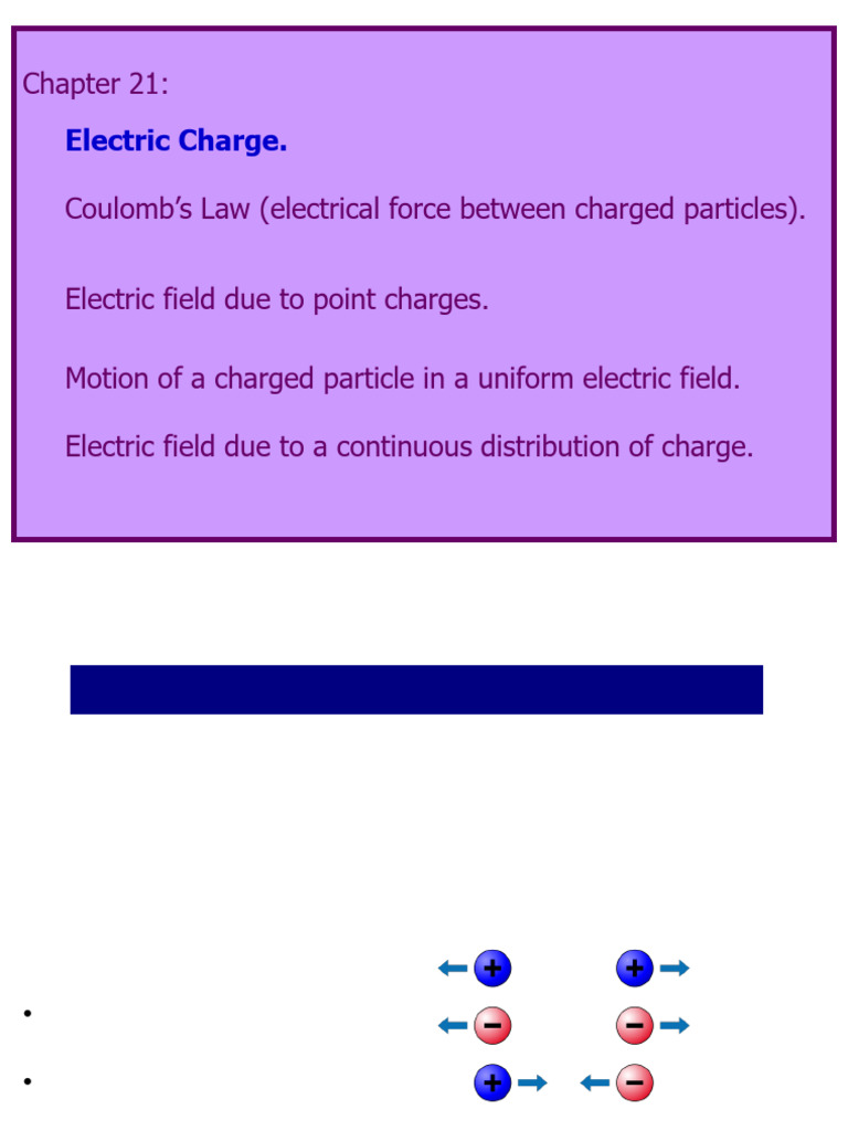 Chapter 21 | PDF | Electric Charge | Electric Field