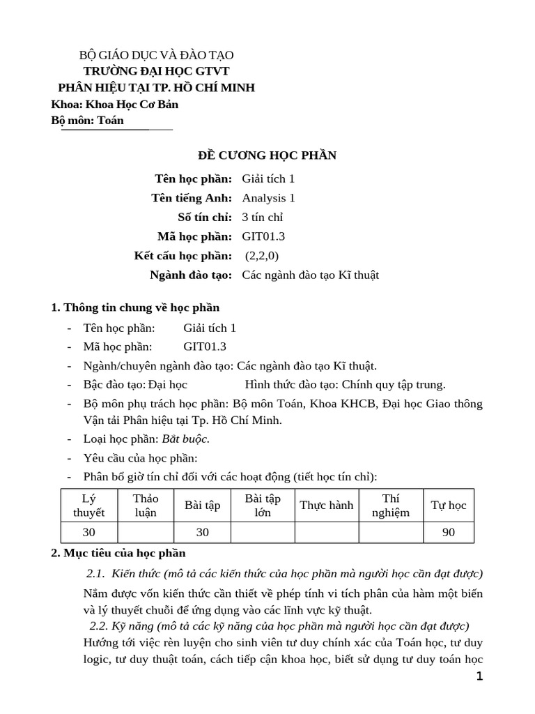 De Cuong Gt1 Phan Hieu | PDF