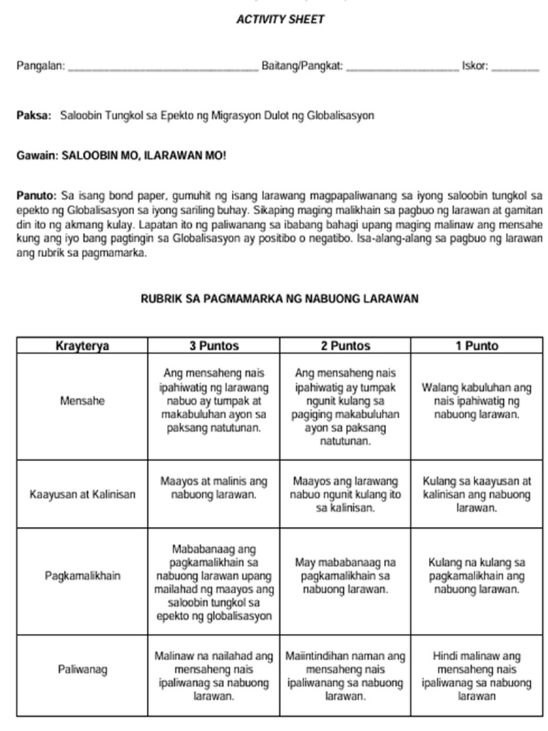 Ap - q2 - Activity Sheet # 4 | PDF