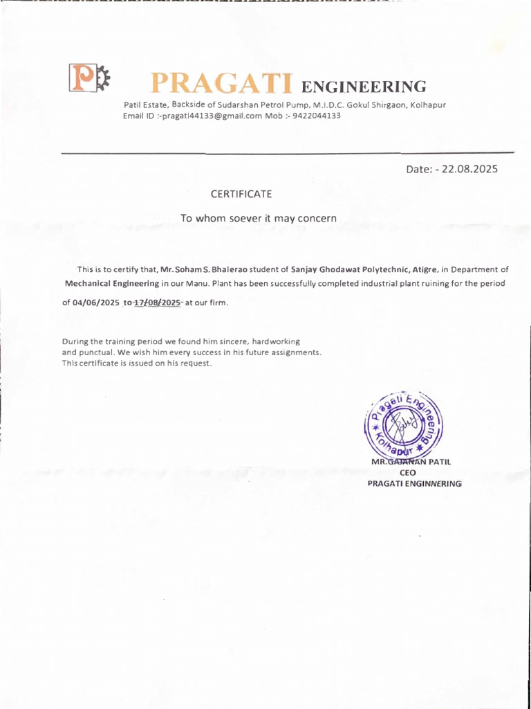 Internship Document Soham | PDF