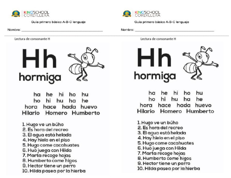 Lectura de Consonante H-H | PDF