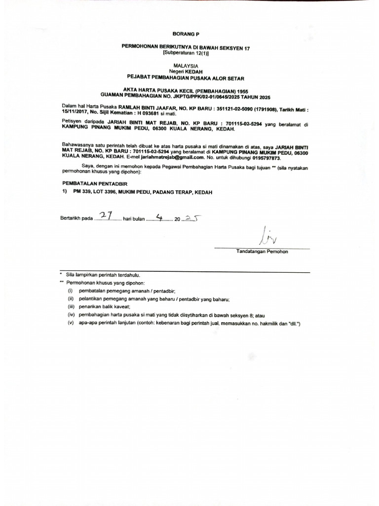 Borang P | PDF