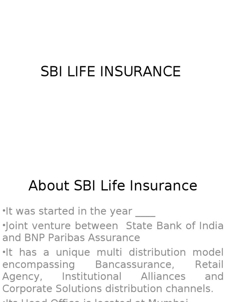 Overview of SBI Life Insurance | PDF