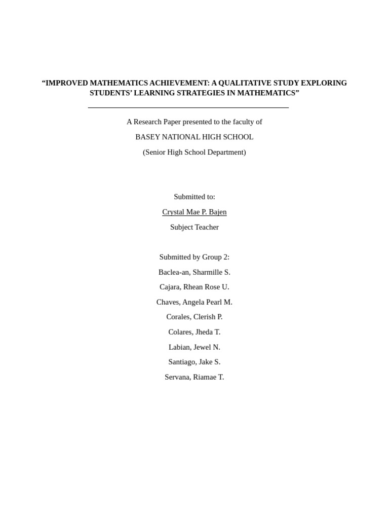 Strategies to Enhance Math Achievement | PDF | Psychological Resilience ...