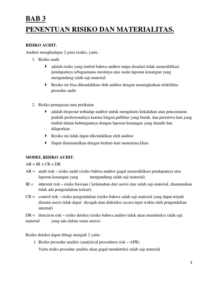 Risiko Audit dan Materialitas | PDF | Karier & Perkembangan | Bisnis