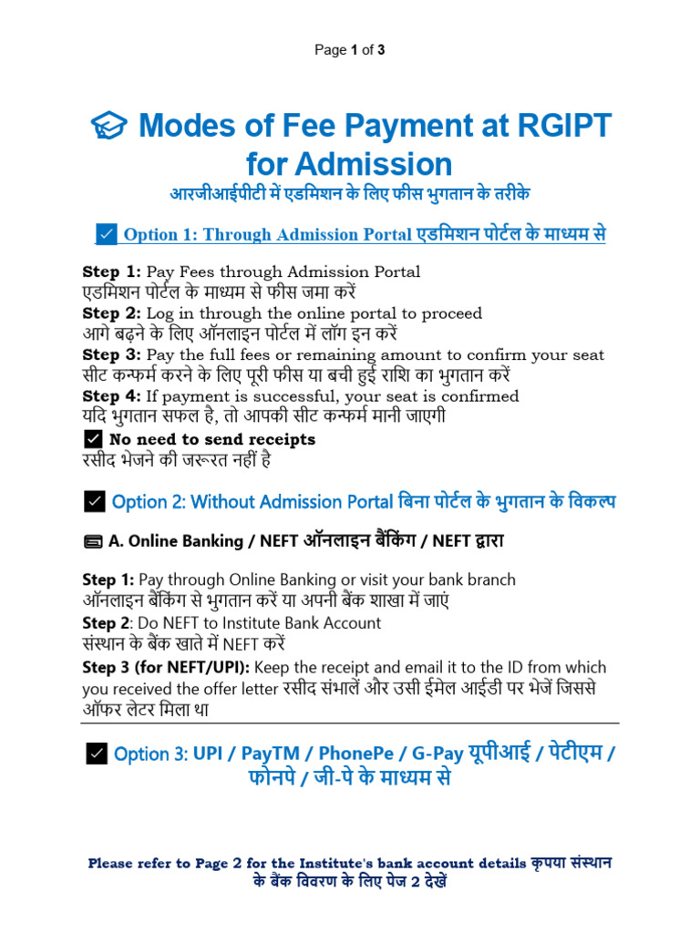 How To Pay Fees | PDF