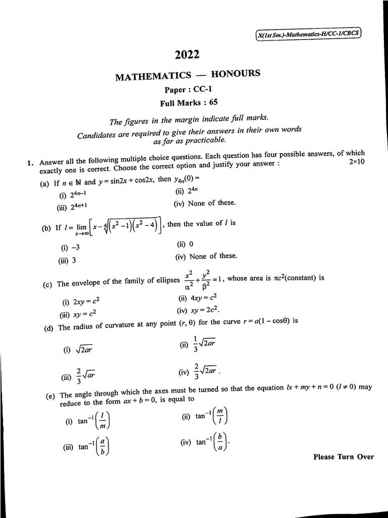 Math CC1 CC2 2022 | PDF