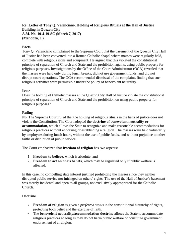 Freedom of Religion | PDF | Separation Of Church And State | Freedom Of ...