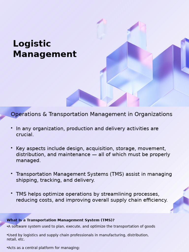 Transportation Management Systems Explained | PDF | Logistics | Warehouse