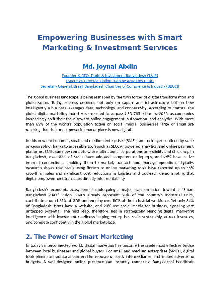 Empowering Businesses With Smart Marketing | PDF | Entrepreneurship ...