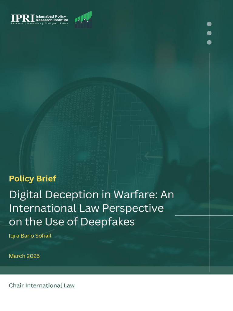 Digital Deception in Warfare - An International Law Perspective On The ...