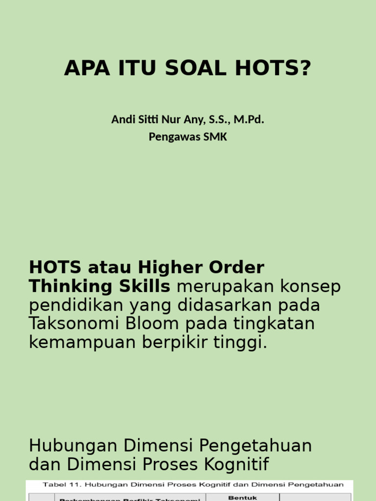Apa Itu Soal Hots | PDF