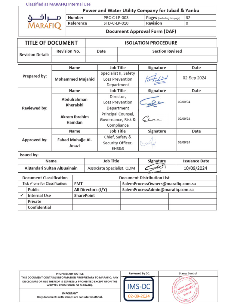 Isolation Procedure for Energy Management | PDF | Pipe (Fluid ...