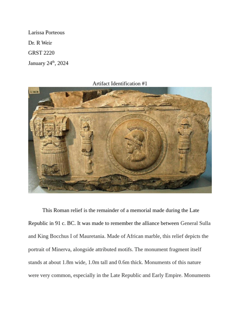 Roman Relief of Minerva and Sulla | PDF | Ancient Rome