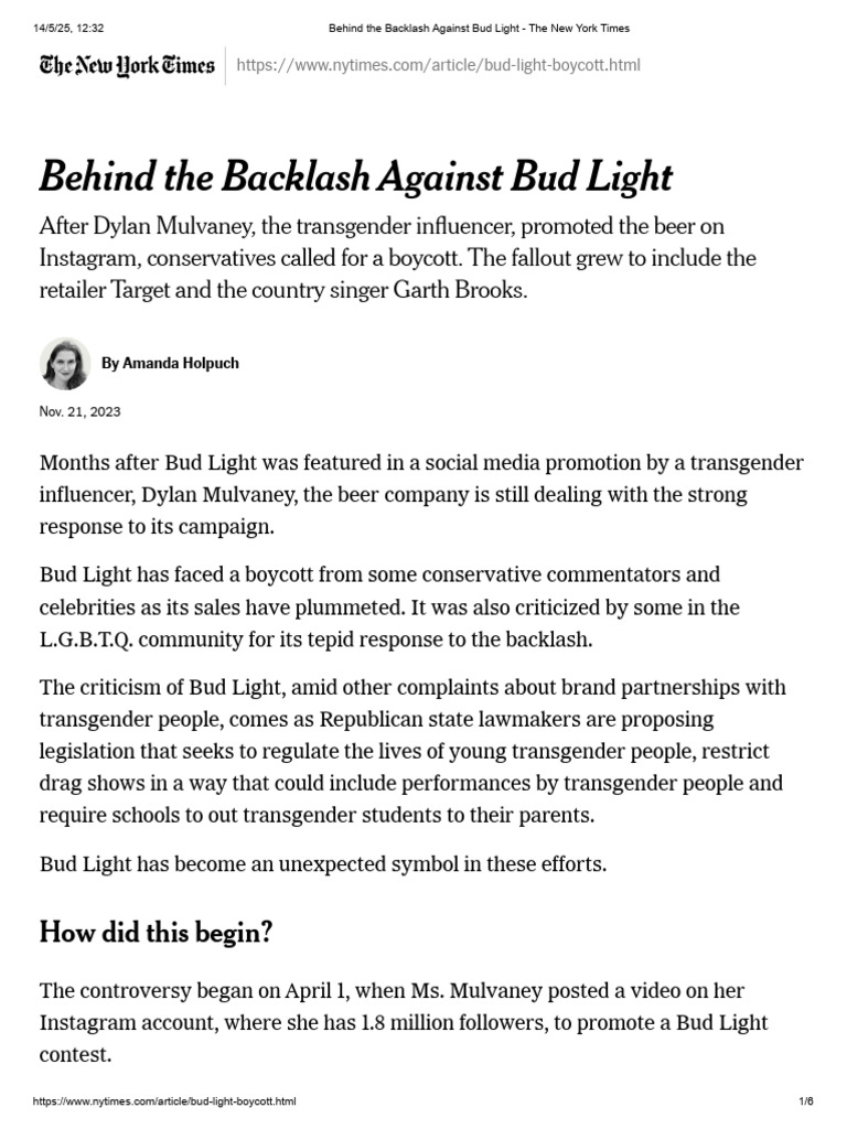 Bud Light's Controversial Marketing Fallout | PDF | Anheuser Busch Brands