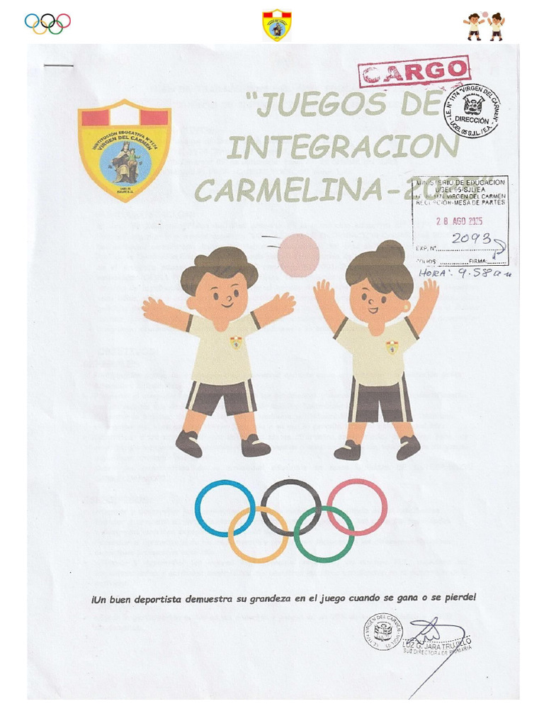 Juegos de Integración Carmelina 2025 | PDF | Deportes | Entretenimiento