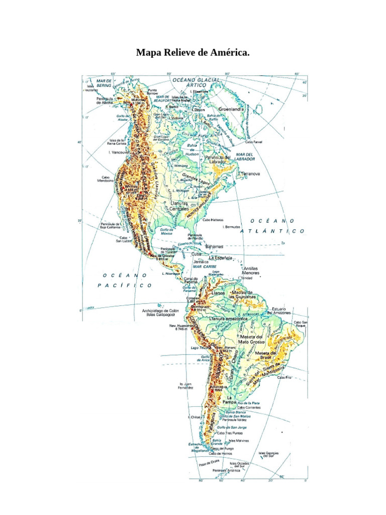 Mapa Relieve de América | PDF