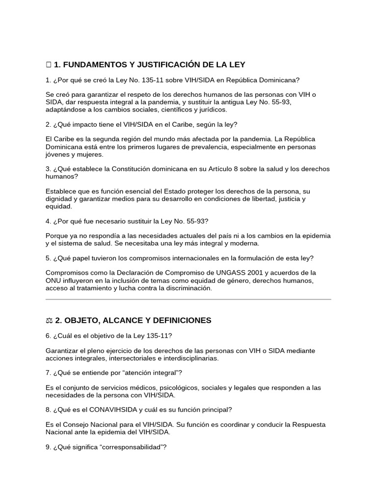 Ley VIH/SIDA en RD: Derechos y Atención | PDF | VIH