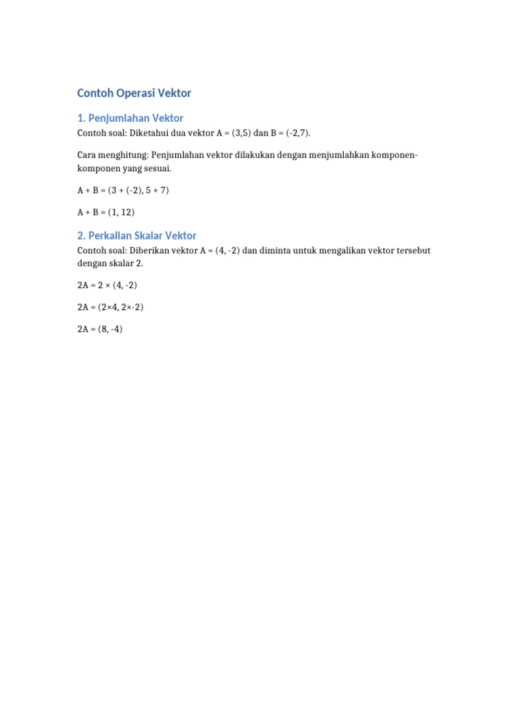 Contoh Operasi Vektor | PDF
