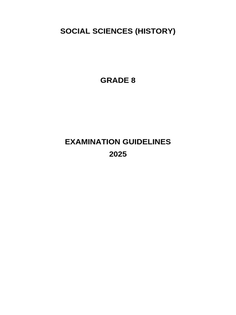 Grade 8 History Exam Guidelines 2025 | PDF | Colonialism | World War I