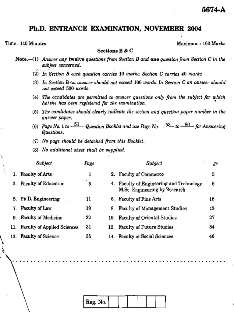 Mysore University PHD Entrance Exam Computer Science Paper | PDF