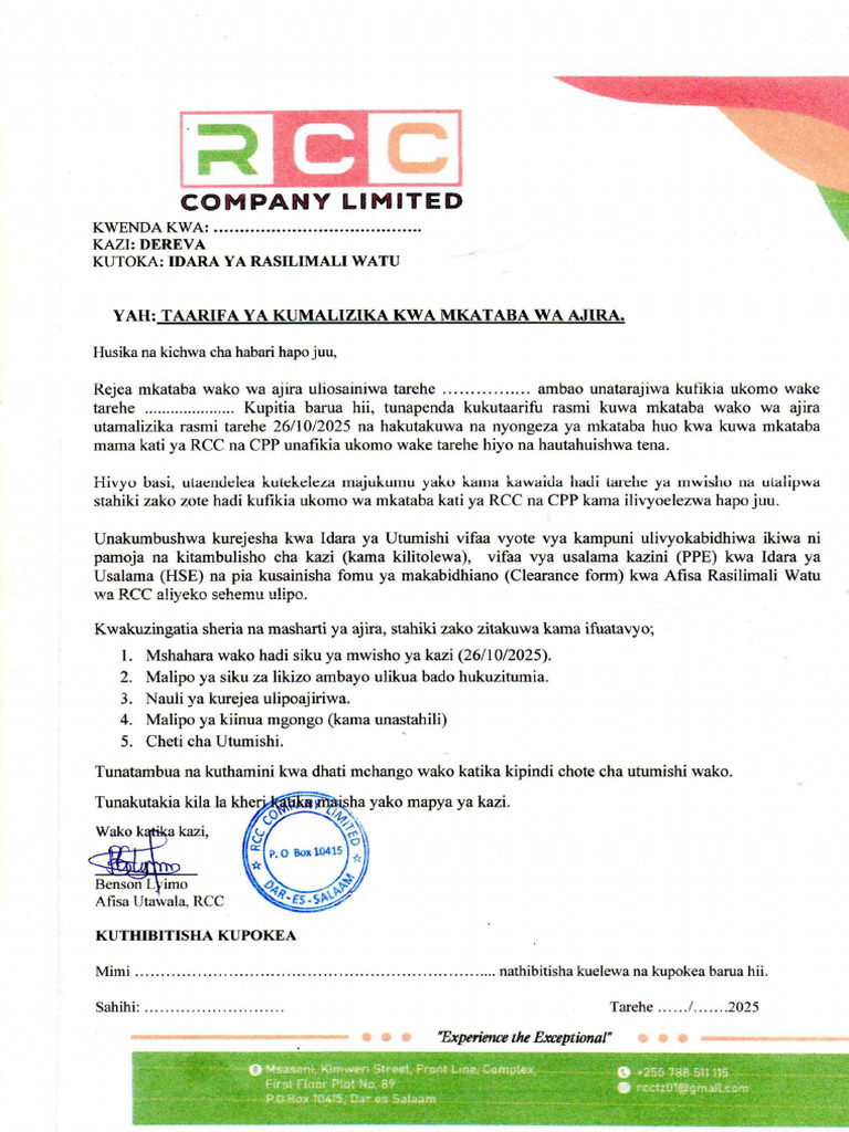 Barua Ya Notisi | PDF