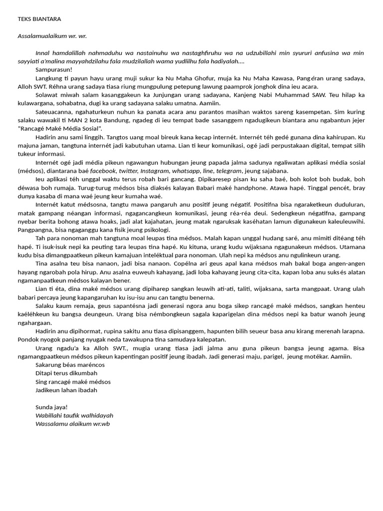 Teks Biantara | PDF