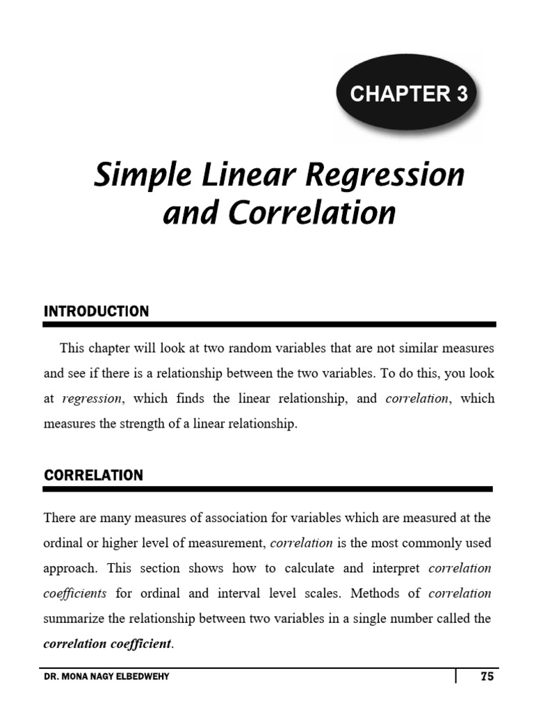 Chapter 3 Simple Linear Regression and Correlation | PDF | Statistics ...