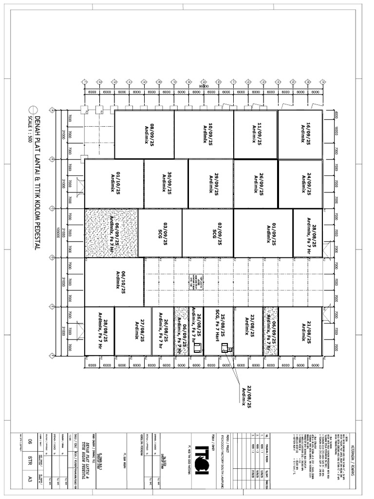 02 Denah Plat Lantai & Titik Kolom - (Titik Cor Lantai) Fs&Nonfs | PDF