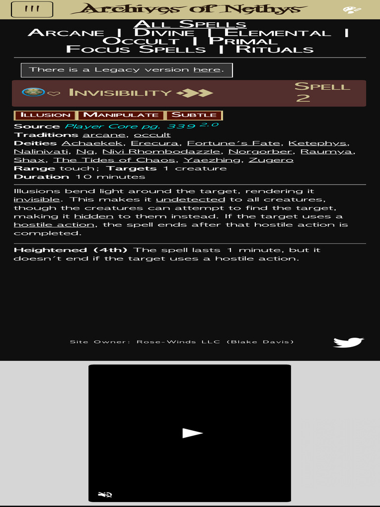 Invisibility - Spells - Archives of Nethys Pathfinder 2nd Edition ...