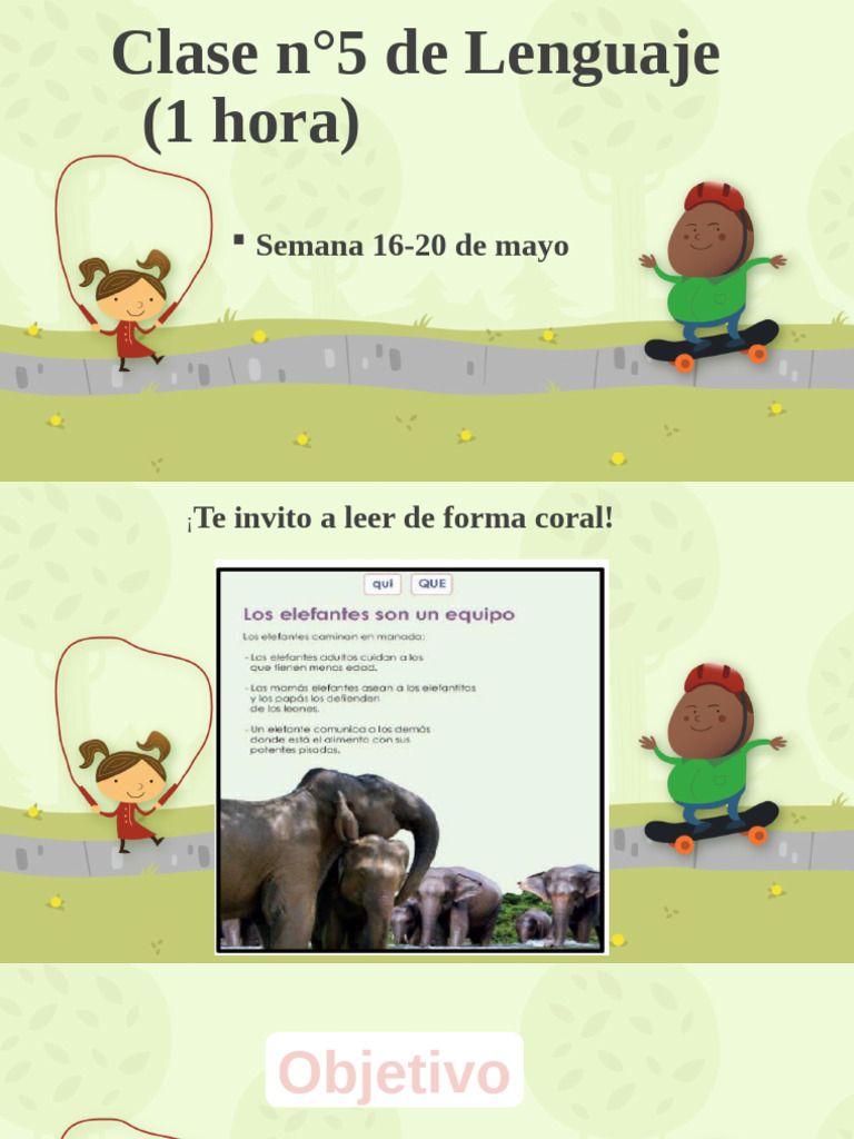 Lenguaje Clase N° 5 de 1 Hora Semana Del 16-20 de Mayo | PDF