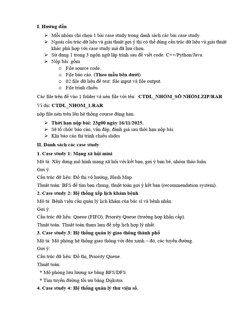 Danh Sach Bai Tap Case Study | PDF