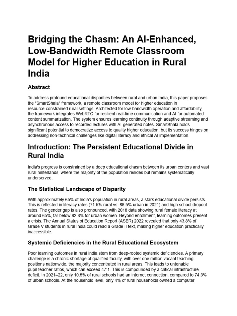 Bridging The Chasm - An AI-Enhanced, Low-Bandwidth ... | PDF ...