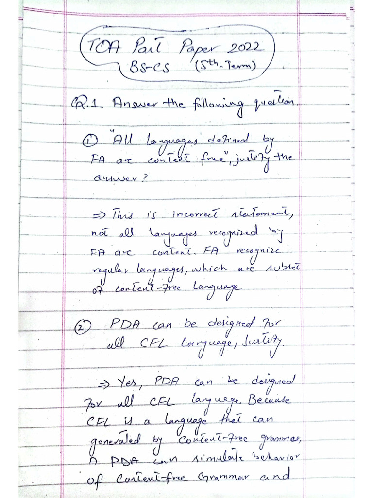 Theory of Auto Solved Papers by Rizwan | PDF