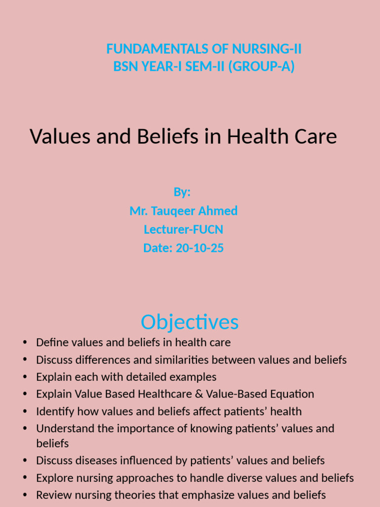 Values and Beliefs in Healthcare Explained | PDF | Value (Ethics ...