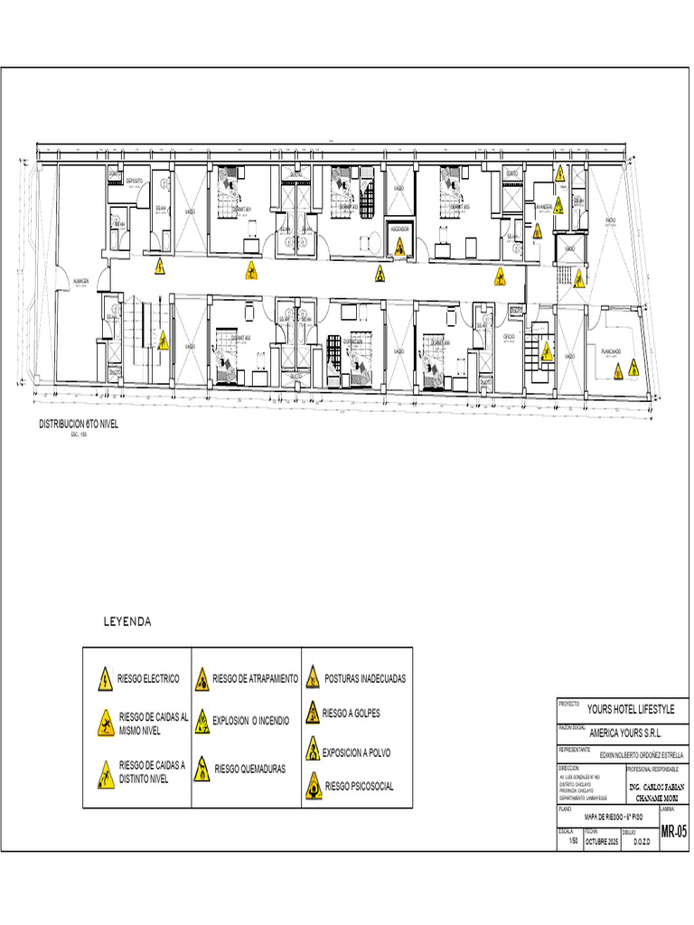 Mapa de Riesgo - 6° Piso Hotel | PDF