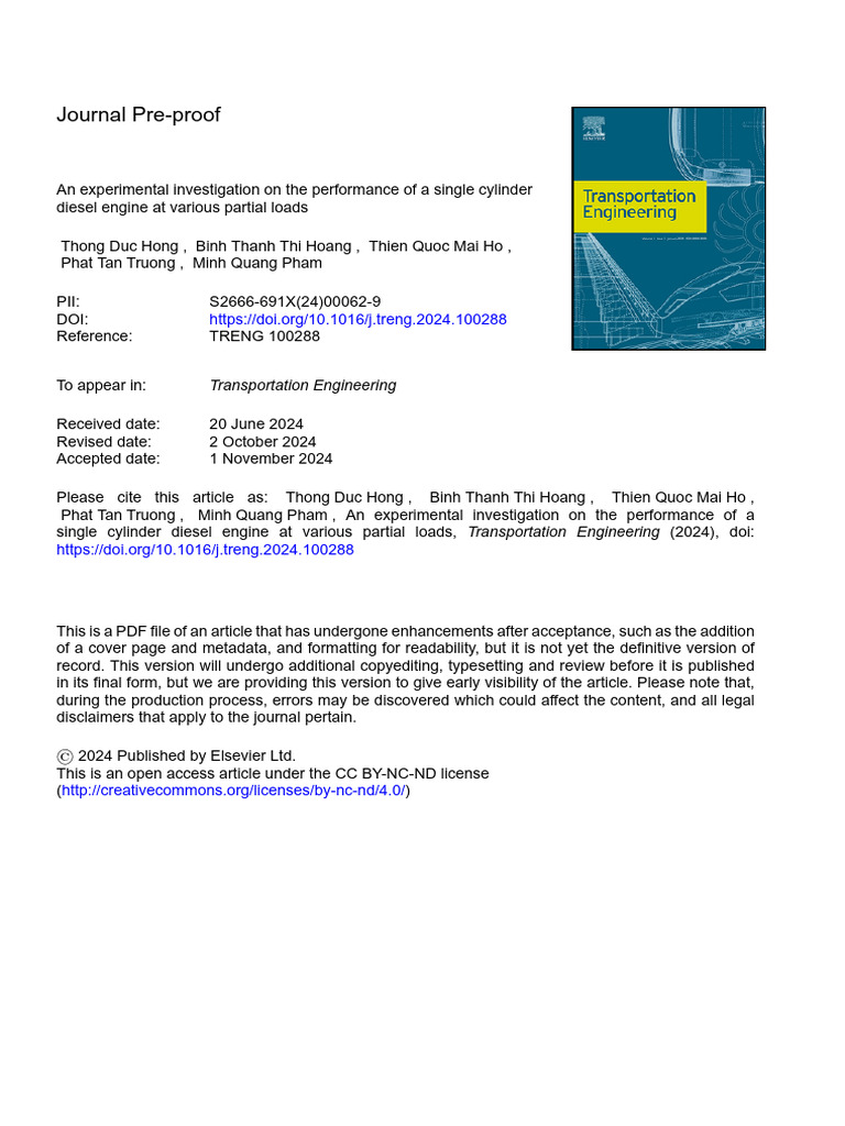 Diesel Engine Performance at Partial Loads | PDF | Engines | Diesel Engine