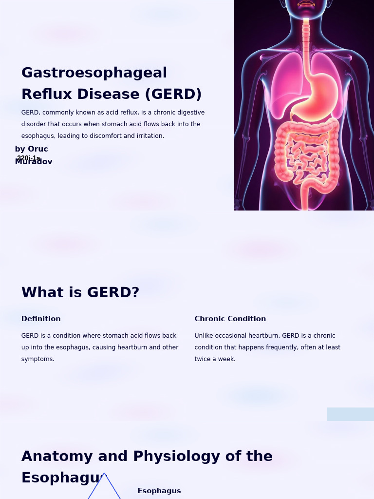 Gastroesophageal Reflux Disease GERD | PDF | Gastroesophageal Reflux Disease | Esophagus