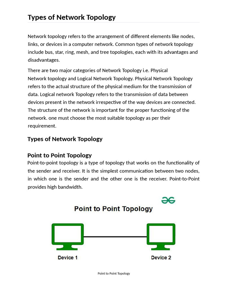 Overview of Network Topologies | PDF | Network Topology | Computer Network
