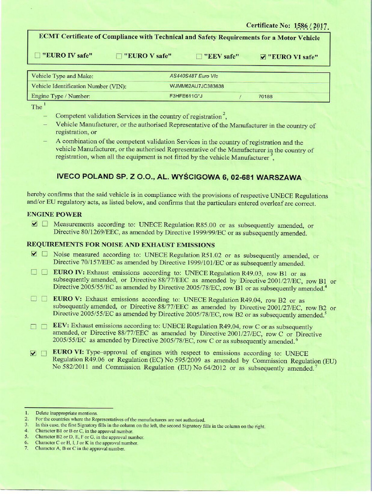 Certyfikat Euro PZ 423np | PDF