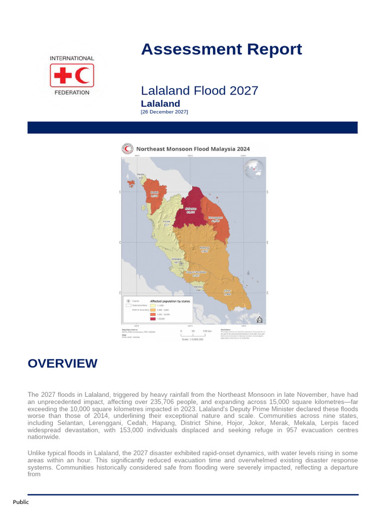 Emergency and Need Assessment Report Lalaland Flood 2027 | PDF | Flood ...