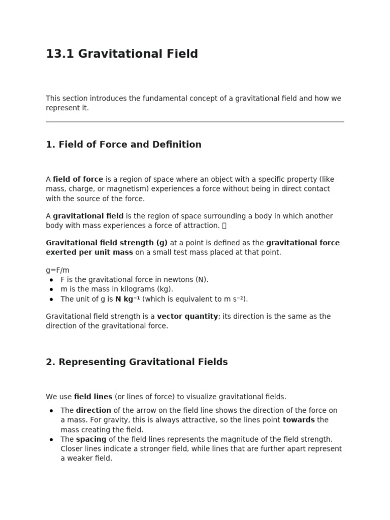 13 Gravitational Fields | PDF | Potential Energy | Orbit