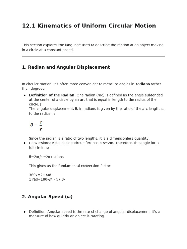 12 Motion in A Circle | PDF | Acceleration | Force