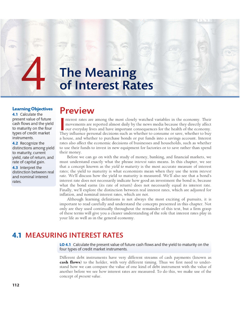 Chapter 4 The Meaning of Interest Rates | PDF | Bonds (Finance) | Yield ...