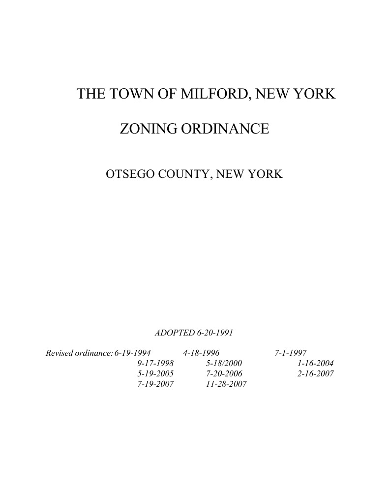 Milford Zoning Ordinance | Download Free PDF | Land Lot | Motel