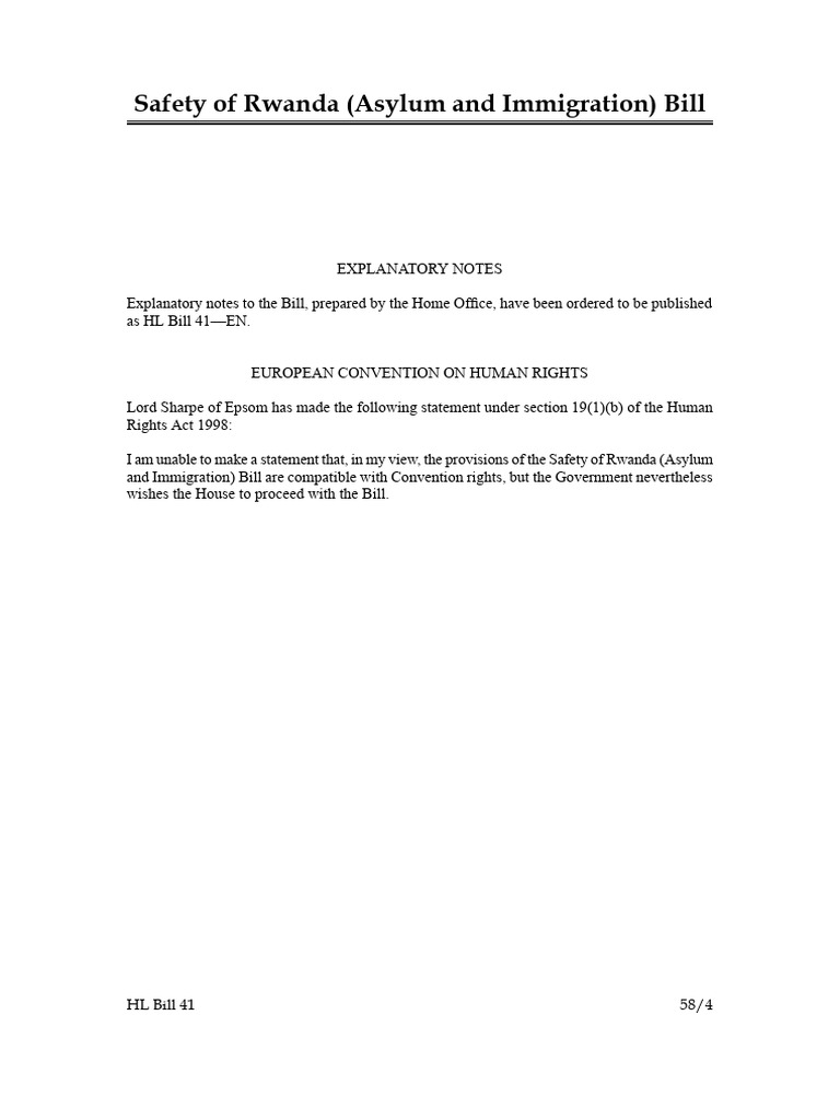 Safety of Rwanda (Asylum and Immigration) Bill | PDF | Justice | Crime ...