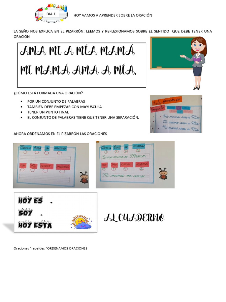 Aprendiendo a Formar Oraciones | PDF