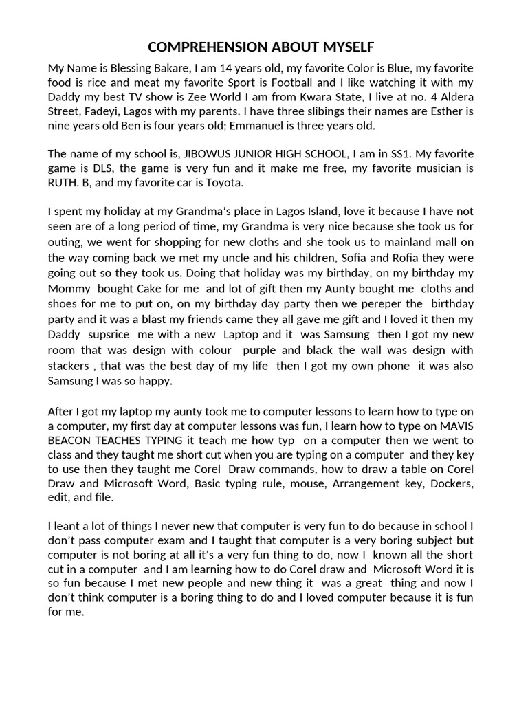 My Name Is Blessing Bakare (AutoRecovered) | PDF