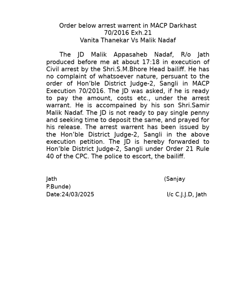 Vanita Thanekar Vs Malik Nadaf | PDF
