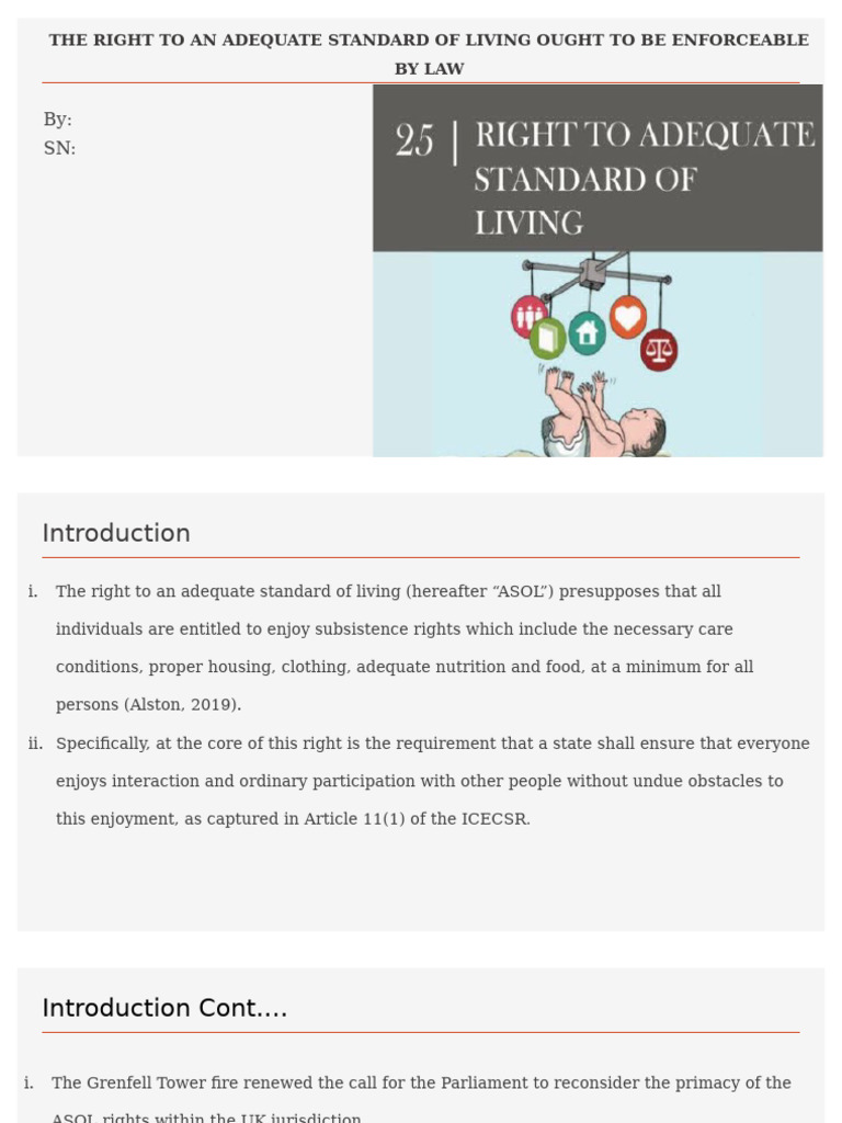 ASOL Right Enforceability (Final) | PDF | Right To Housing | Human Rights